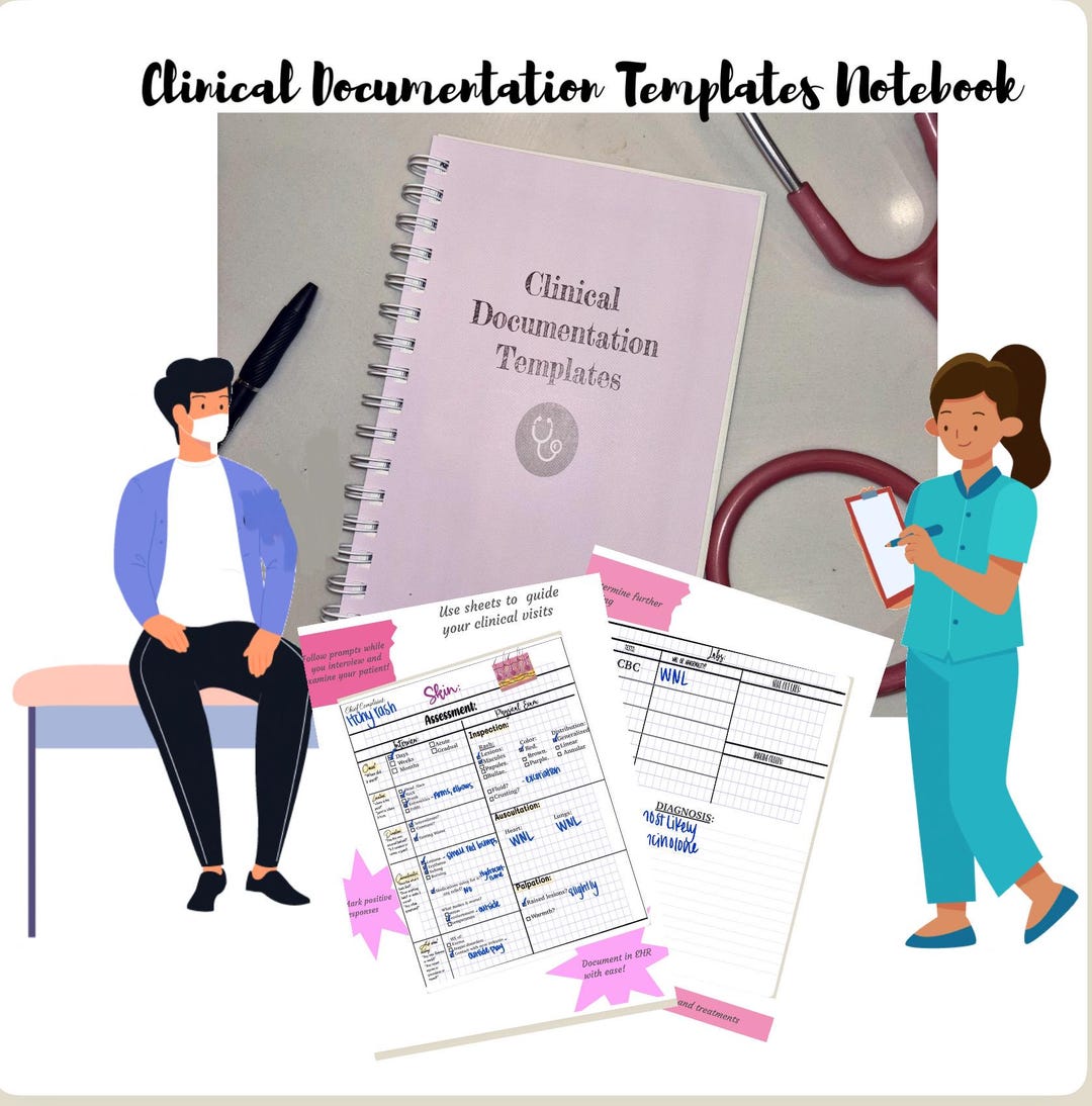 Clinical Documentation Template Notebook | Note-taking for Healthcare Professionals & Students ...