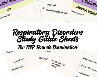 Respiratory Disorders - FNP Boards Study Guide - DIGITAL DOWNLOAD - Etsy