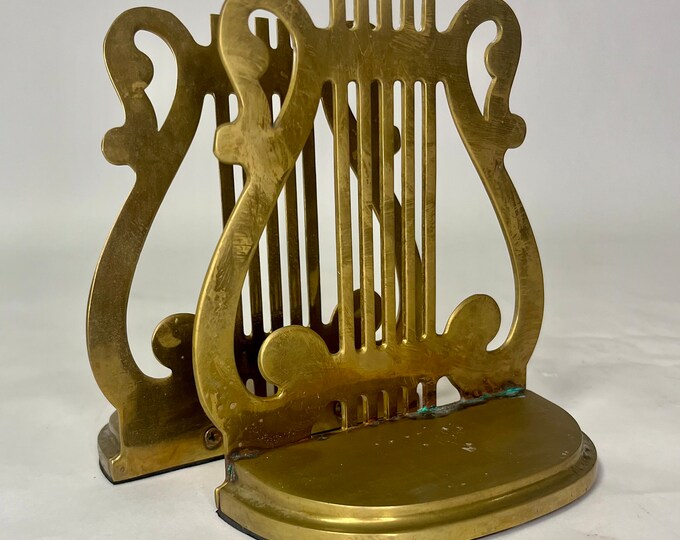 Brass Musical Note / Lyre Shaped Bookends - Etsy