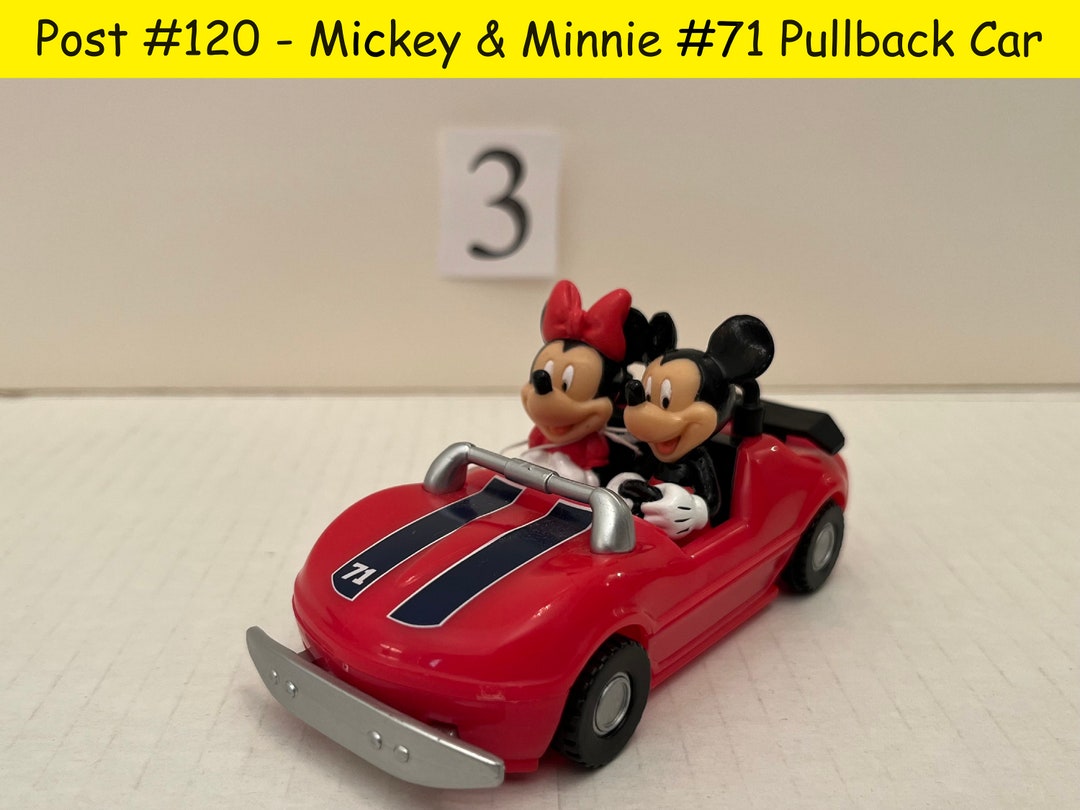 Pull Back Racing Car, Disney Mickey and Minnie Mouse 71 Red Pull Back ...