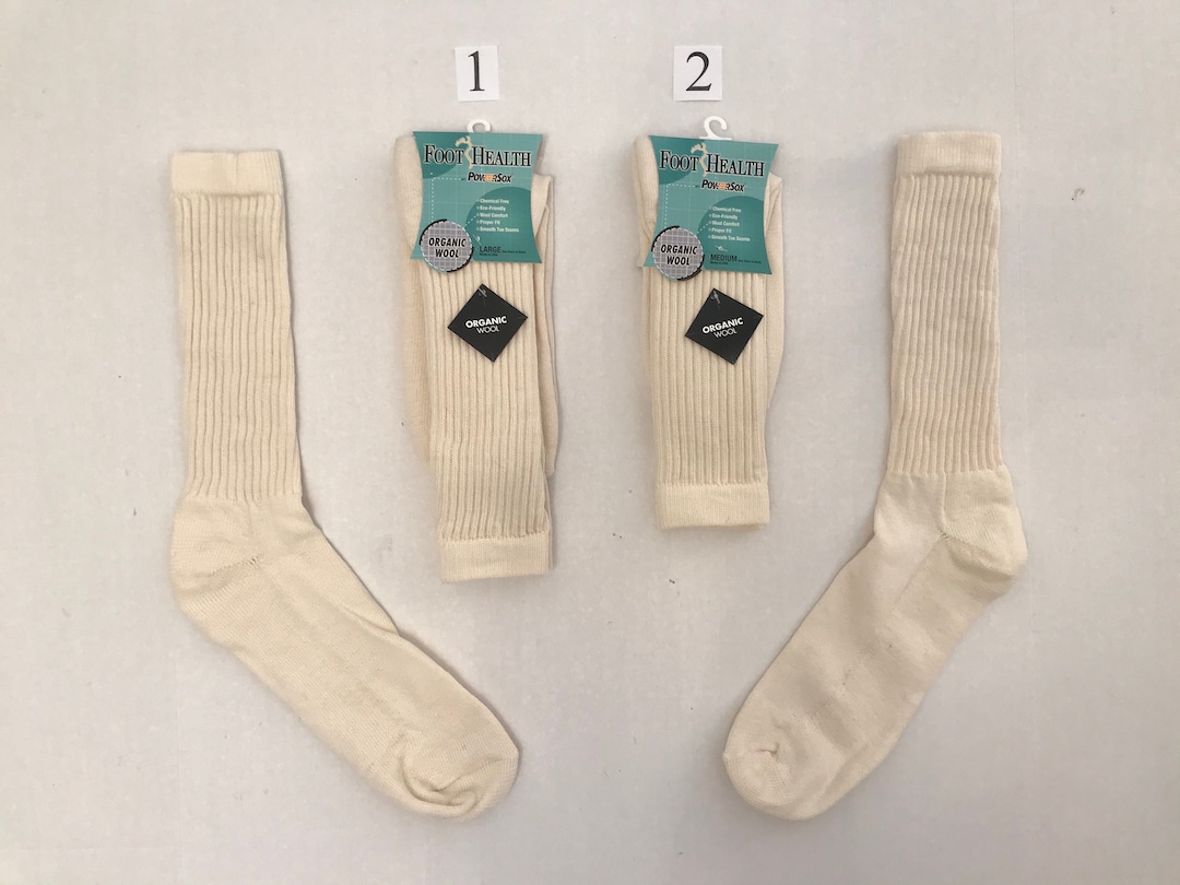 Organic Wool Crew Socks - Foot Health Powersox - Sizes 10-13, 9-11 Made ...