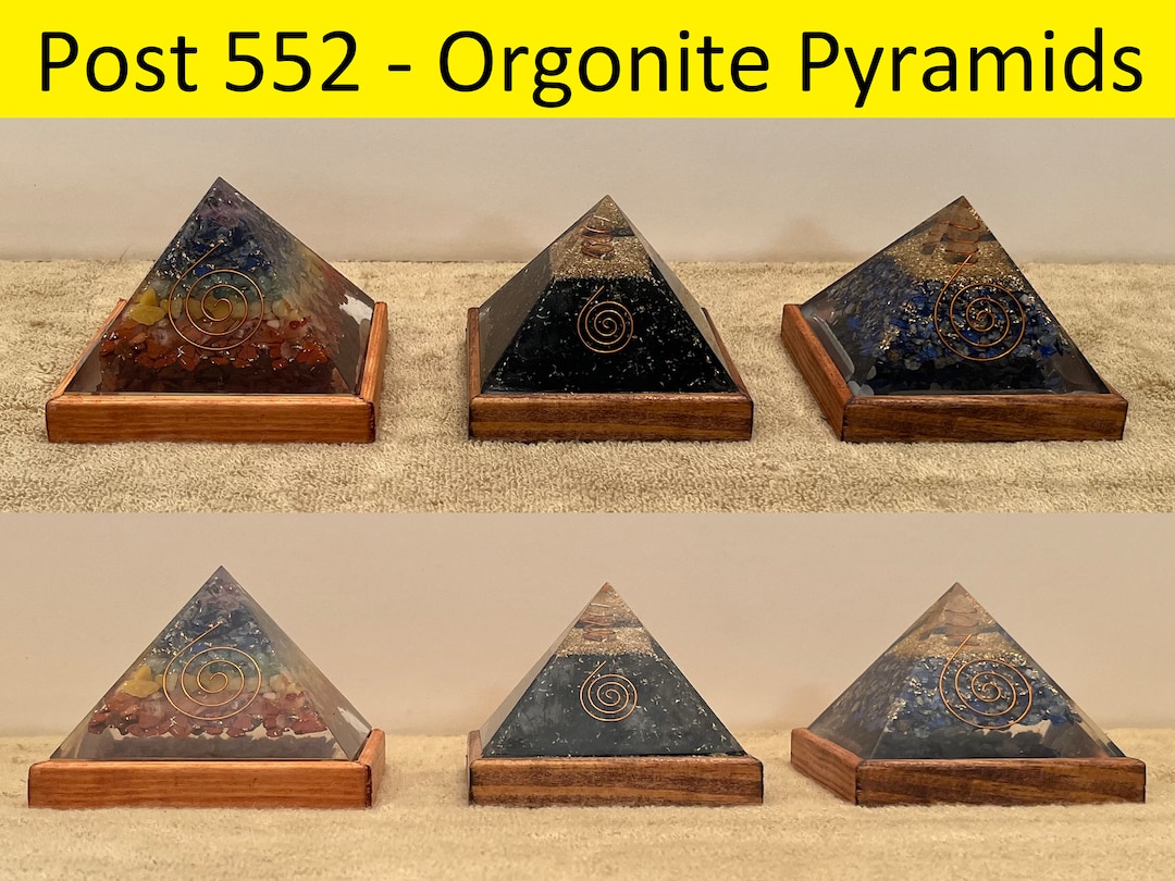Pyramid - Orgonite Healing Pyramid With Wooden Base, Hand-made (post ...