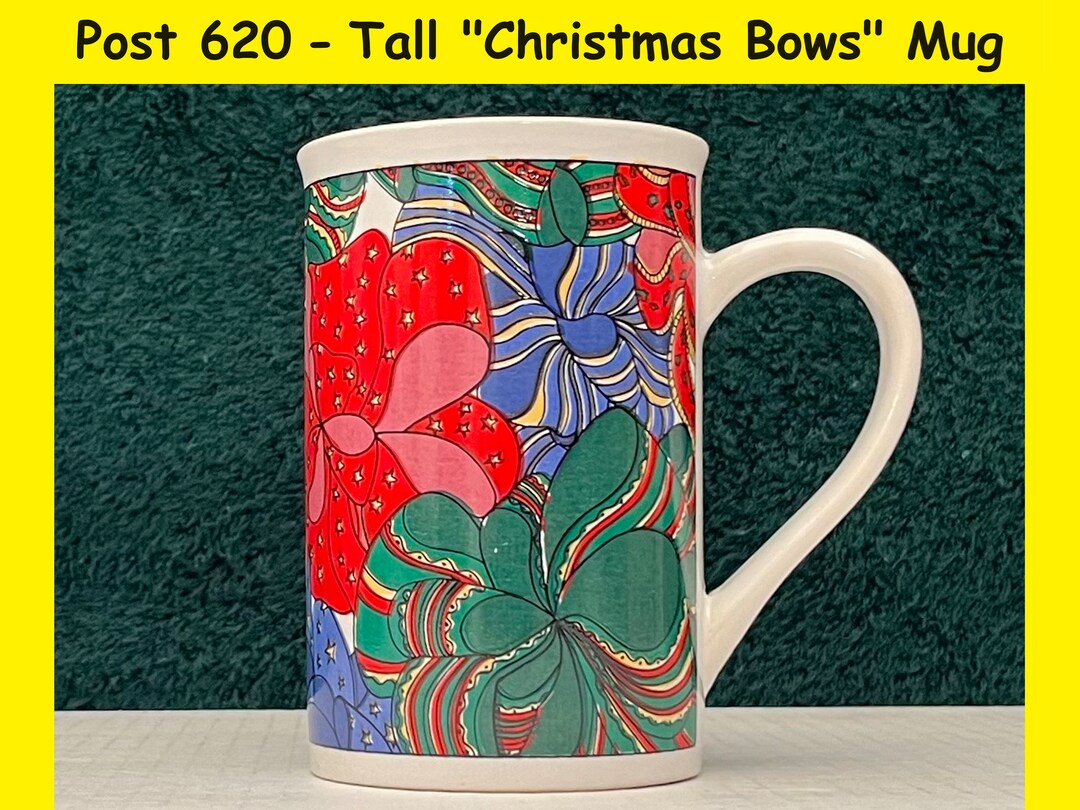 10 Oz Tall Christmas Bows Mug (post #619) - Etsy