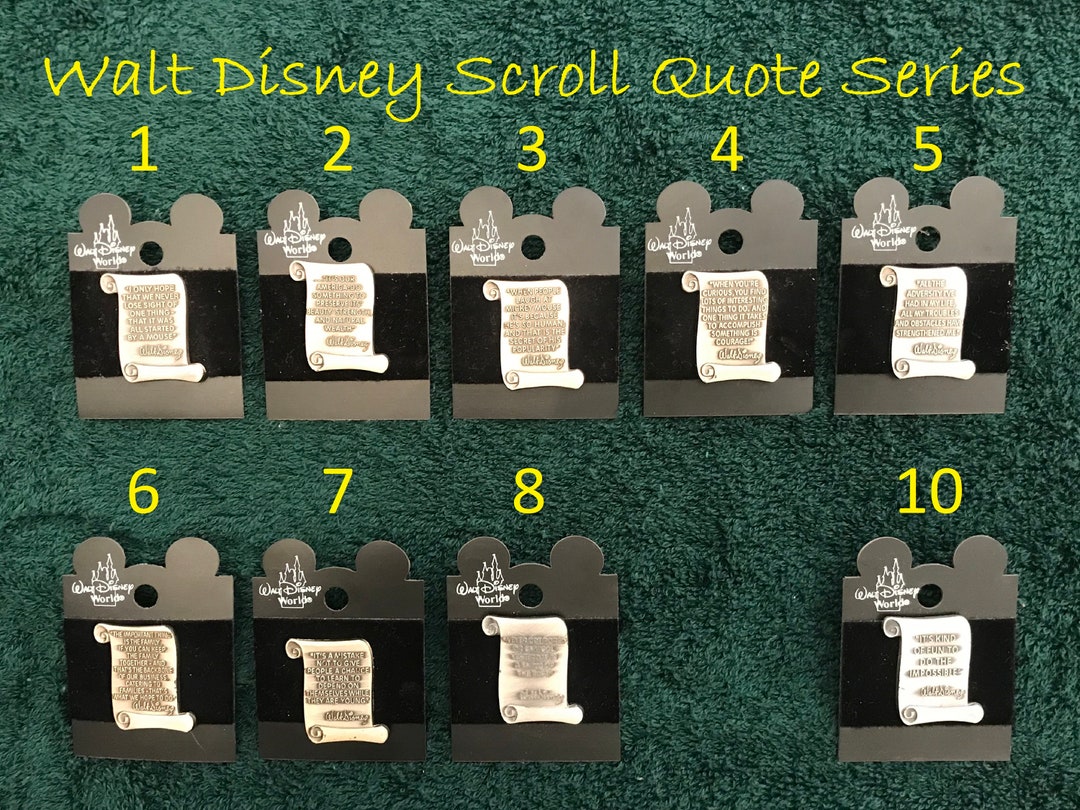 WDW Trading Pins, Walt Disney Scroll Quote Series, Retired and Limited ...