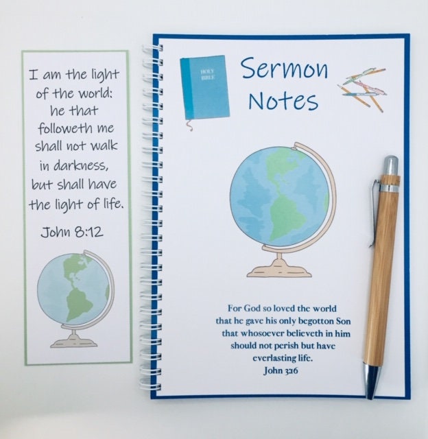 Sermon Notebook With Bookmark and Pen - Etsy