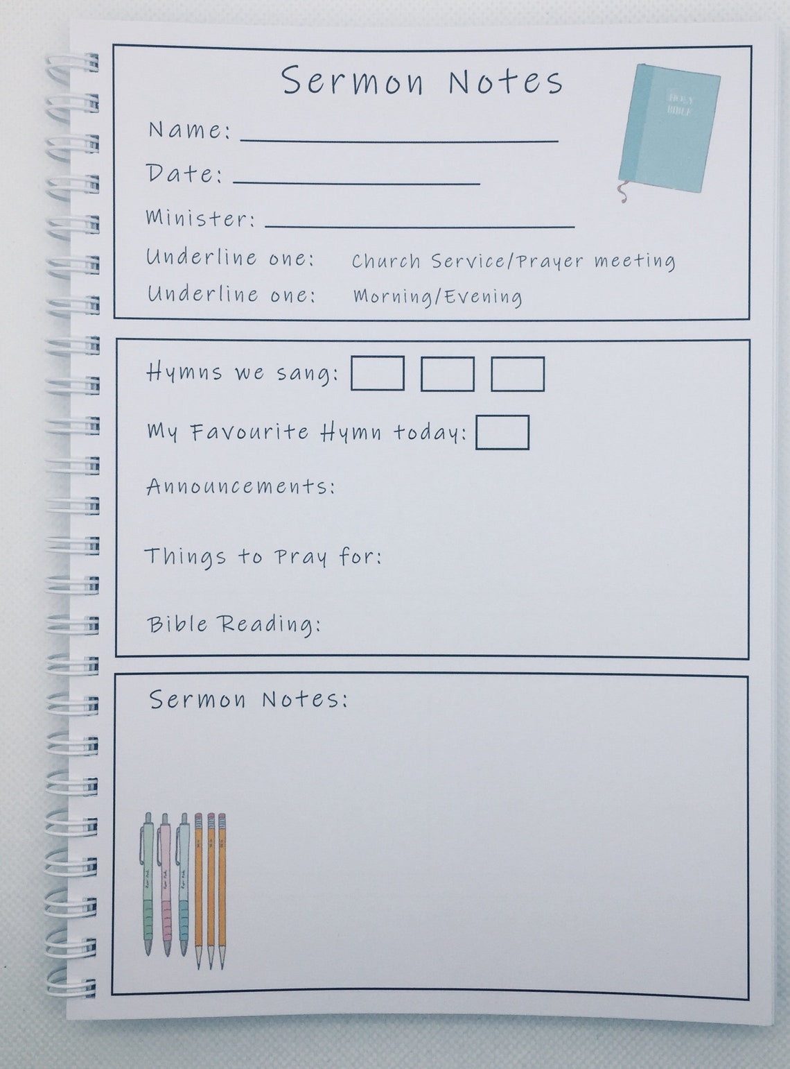 Sermon Notebook With Bookmark and Pen - Etsy
