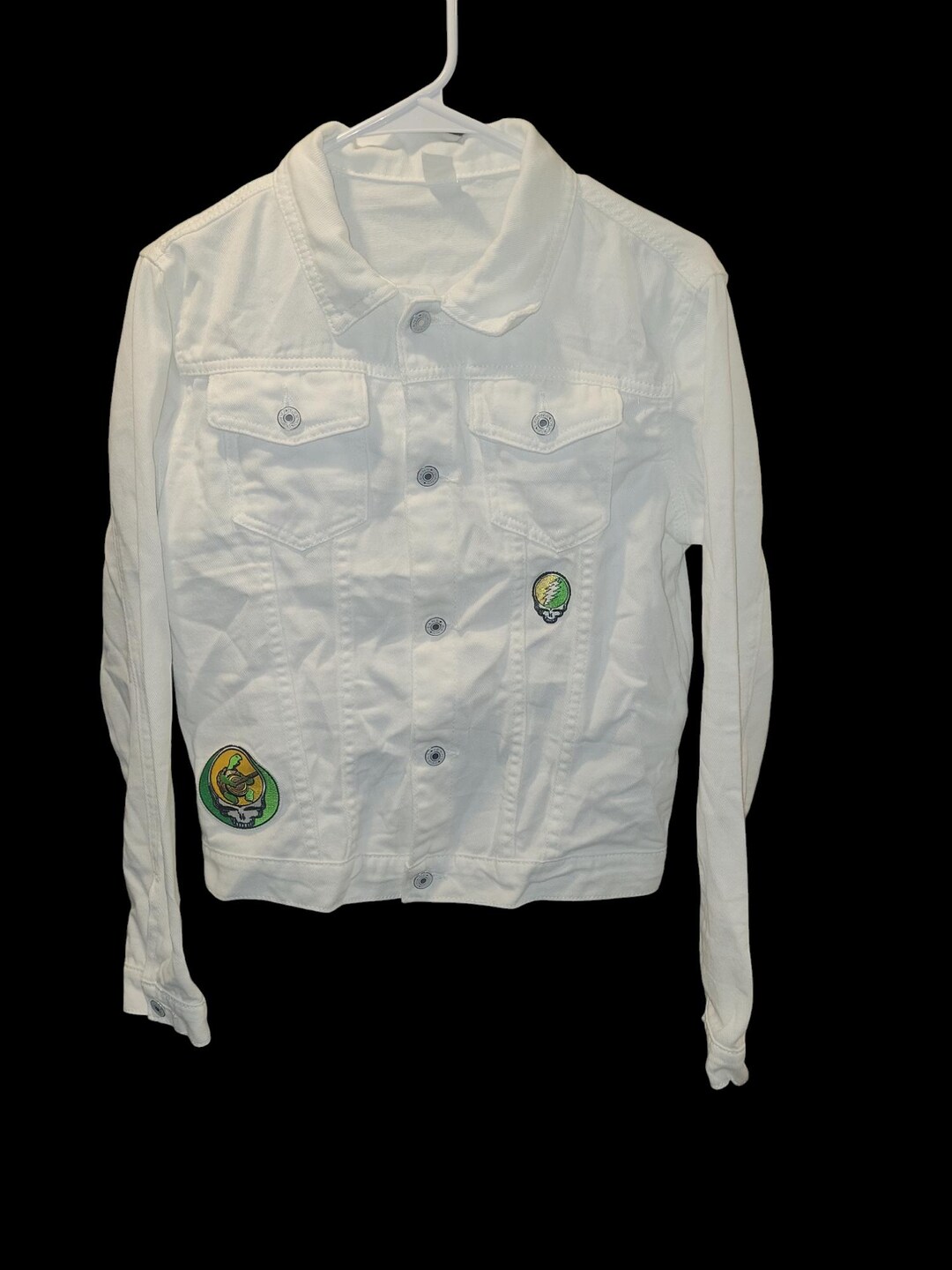 Women's White Grateful Dead Jean Jacket. Size Adult Large - Etsy
