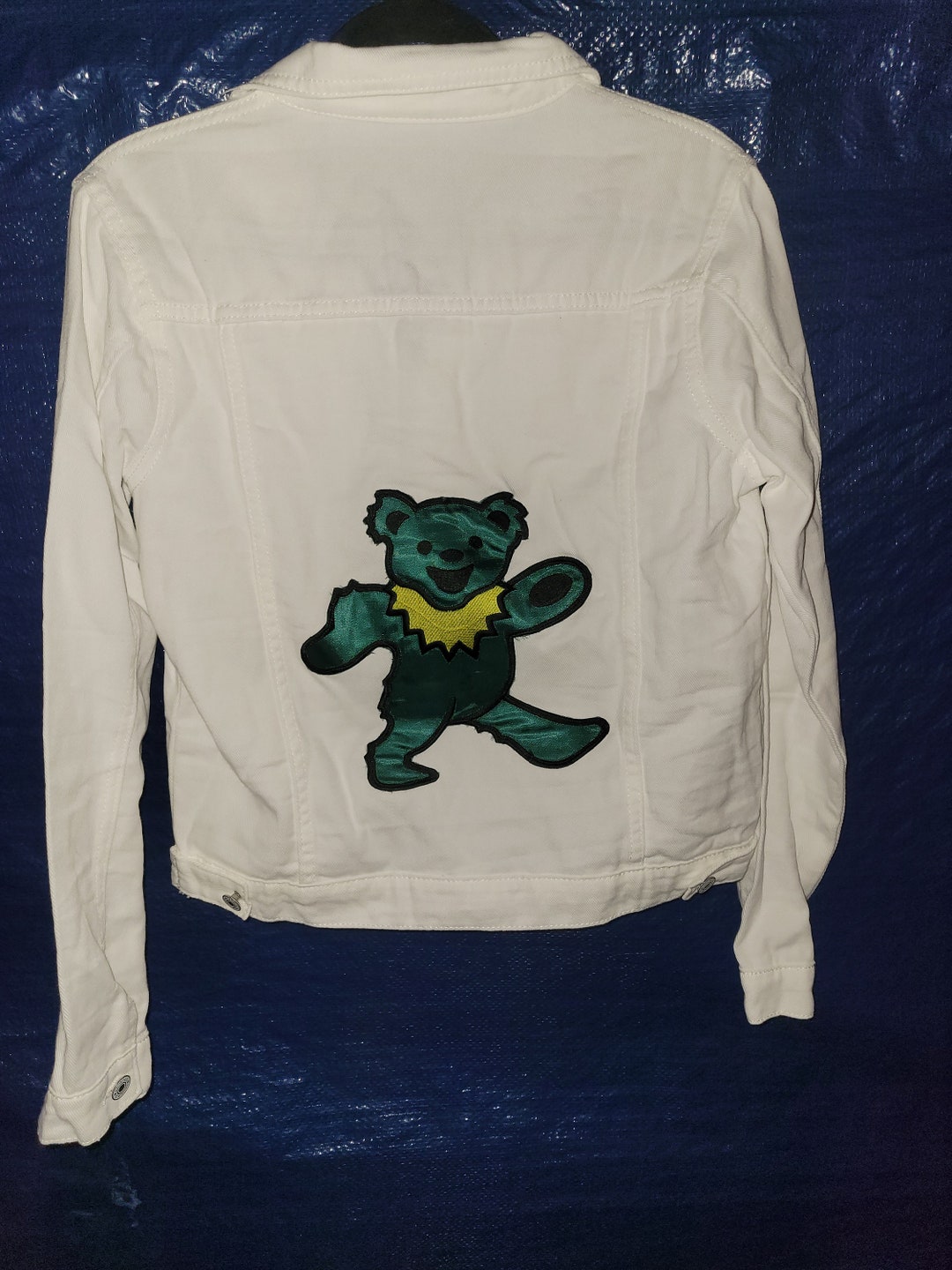 Women's White Grateful Dead Jean Jacket. Size Adult Large - Etsy