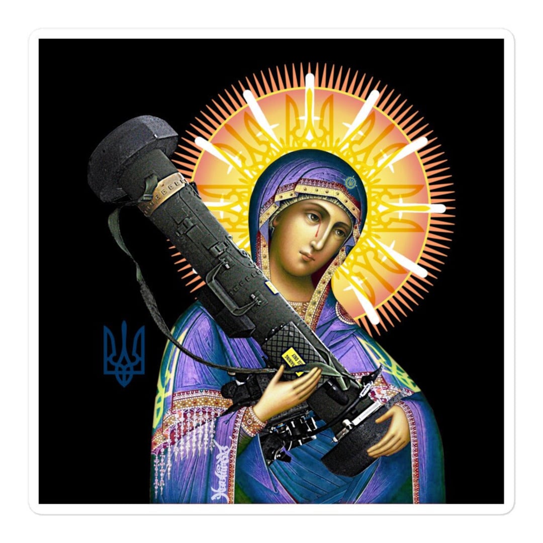 Bubble-free Vinyl Stickers: "saint Javelin of Ukraine" - Etsy
