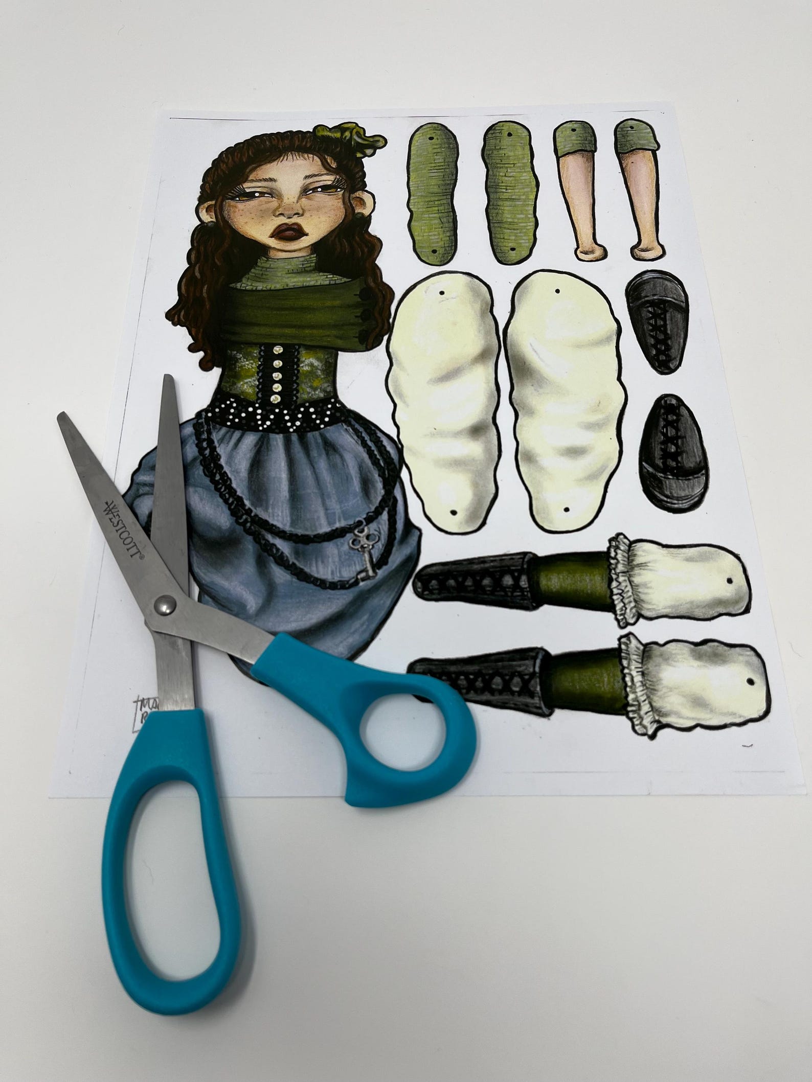Printable Articulated Paper Doll – Pre-colored DIY Doll PDF, Instant ...