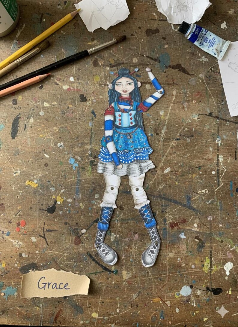 Printable Paper Dolls With Movable Arms and Legs - 4x Instant Download ...