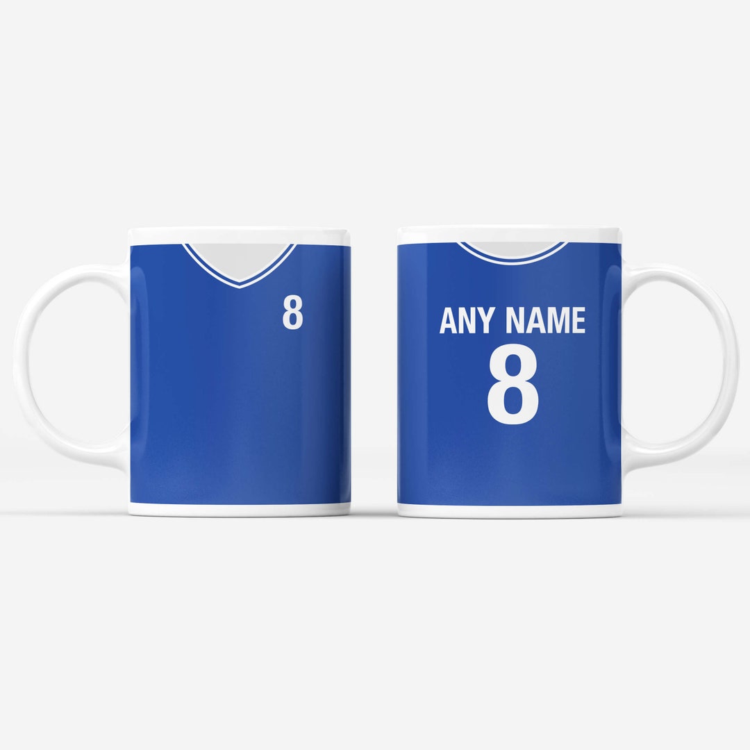 Personalised Chelsea Inspired Colours Football Mug Coaster Birthday ...