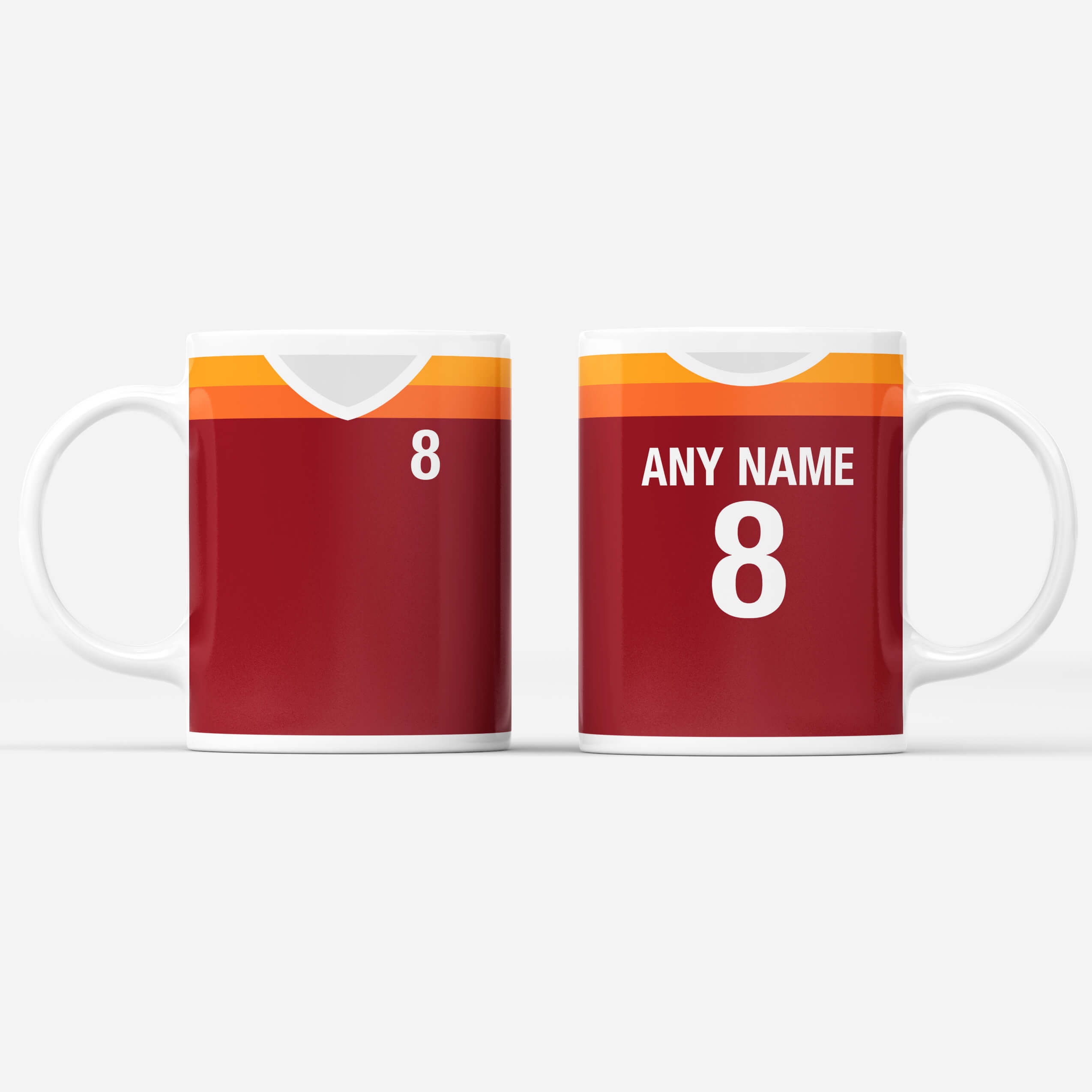 Personalised Roma Inspired Colours Football Mug Coaster Birthday ...