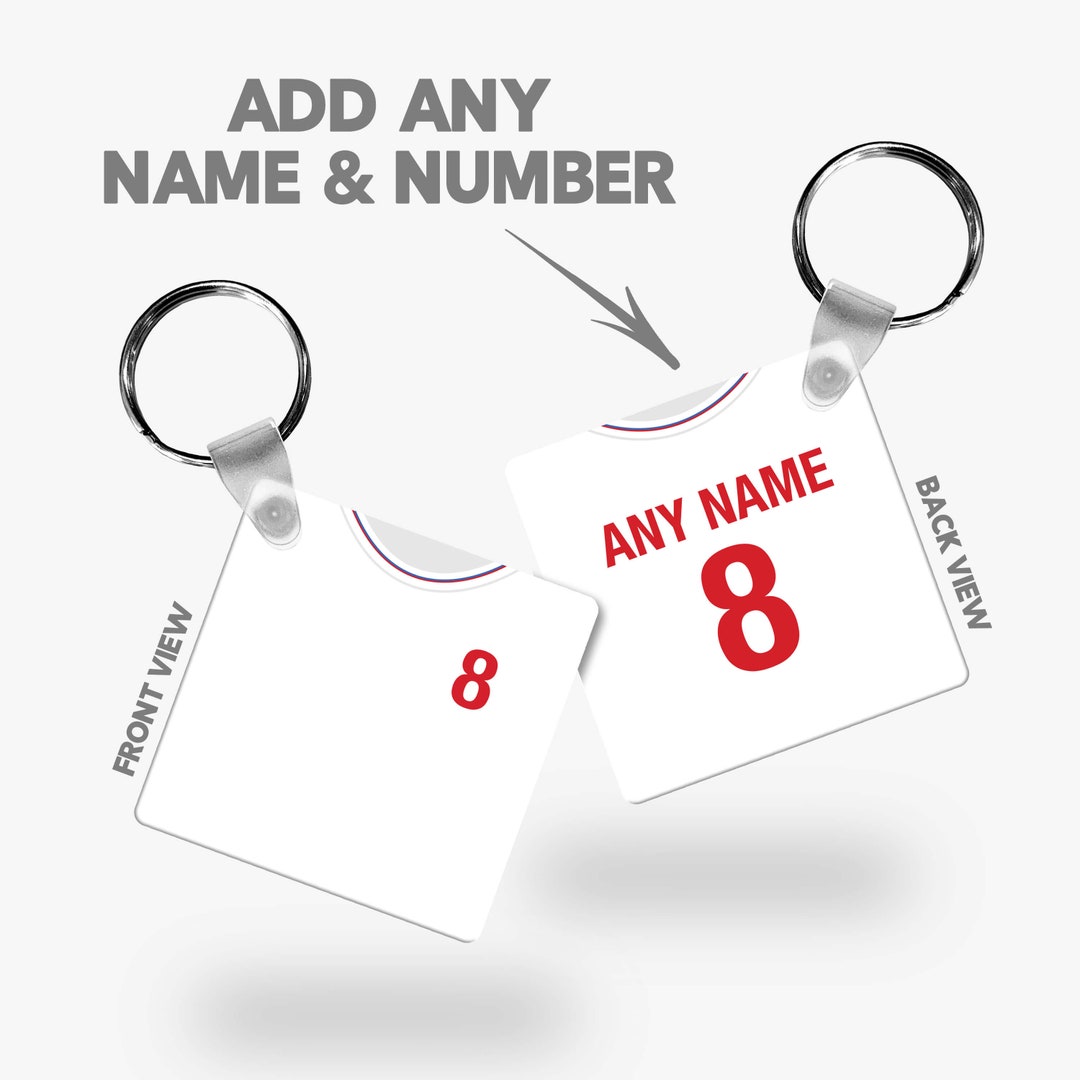 Personalised England Inspired Colours Football Key Ring - Etsy