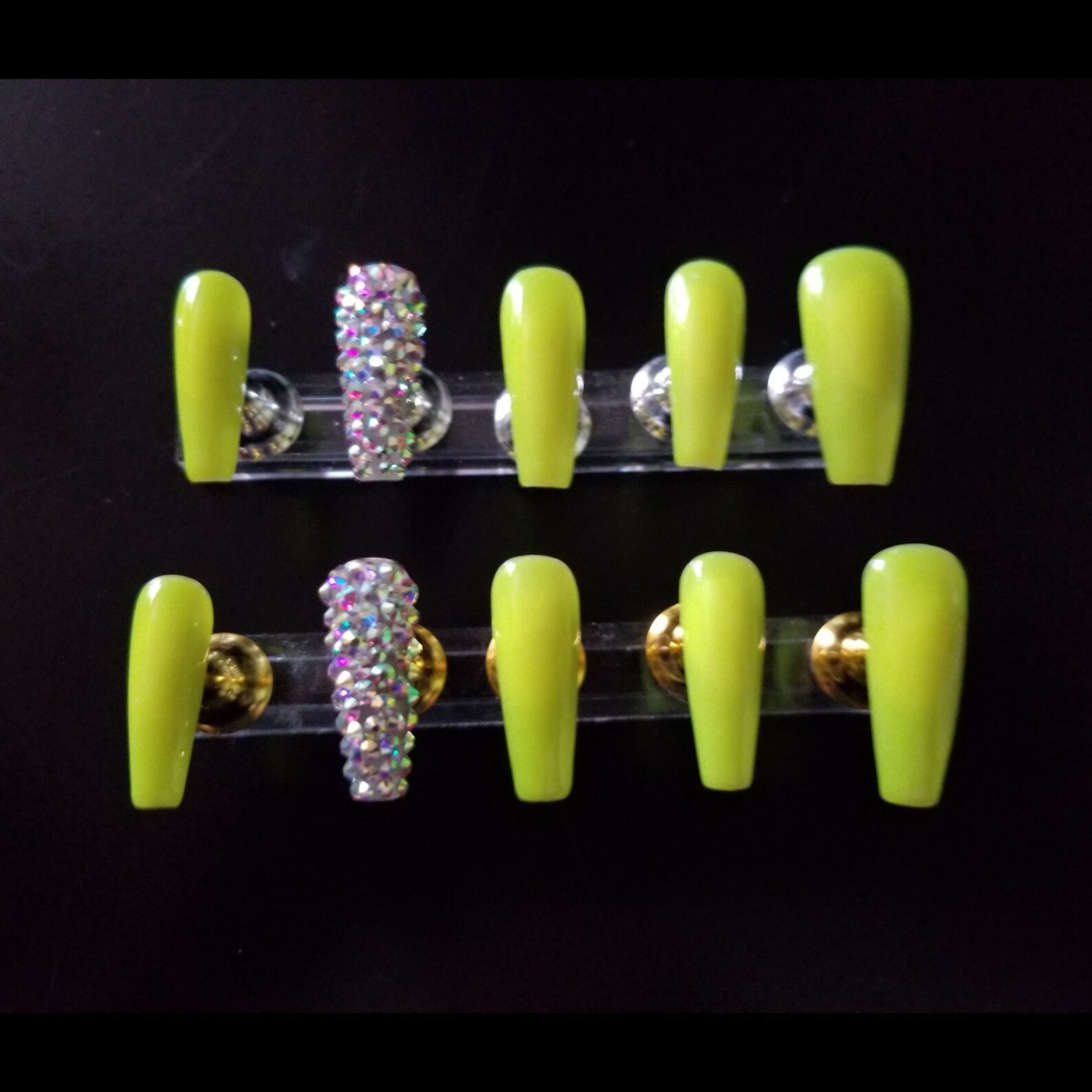 Elegant Rhinestones Press on Nails - Etsy UK