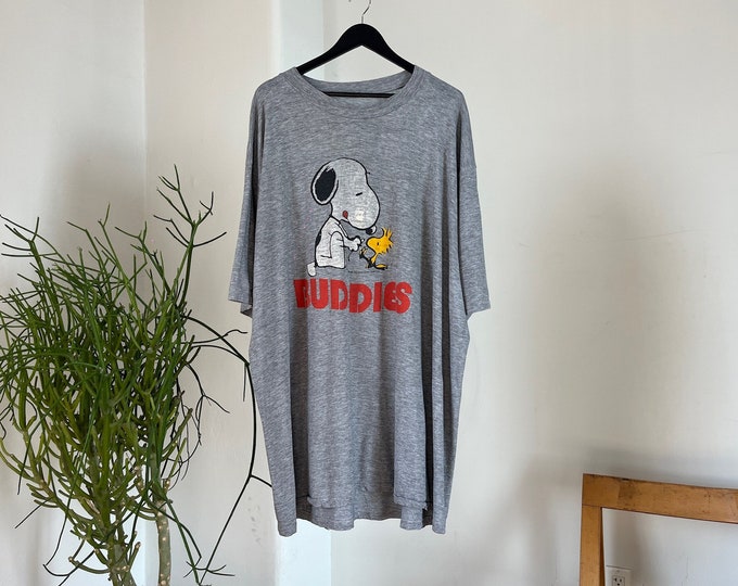 Vintage Buddies Peanuts Snoopy & Woodstock One Size Fits All Grey ...