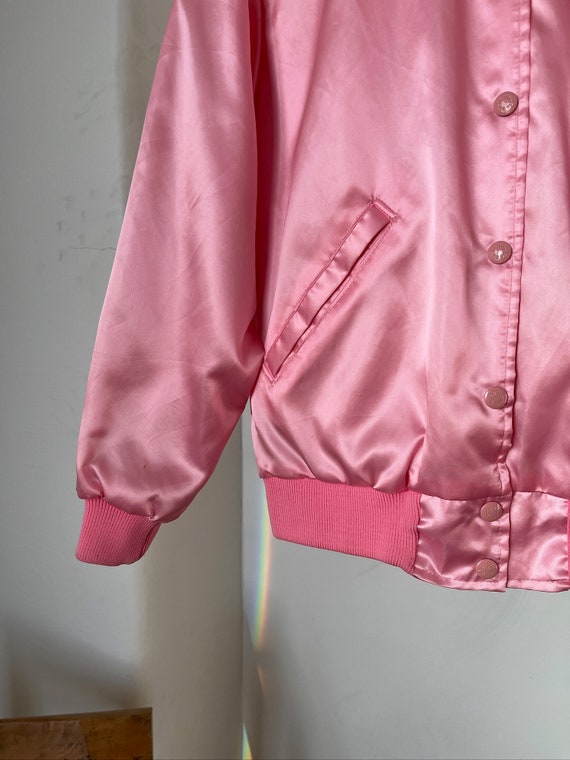 Vintage 1980s Birdie Pink Satin Jacket, Made in USA - Gem