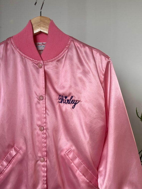 Vintage 1980s Birdie Pink Satin Jacket, Made in USA - Gem