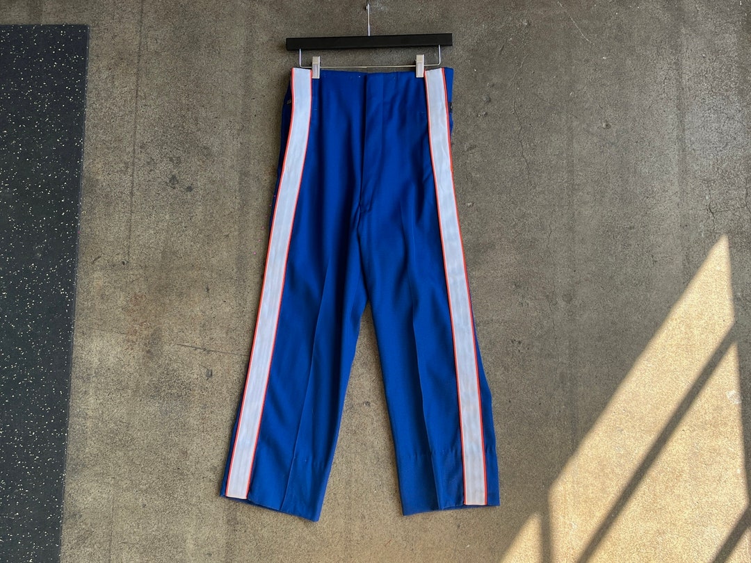 Vintage 1980s Uniform Marching Band Blue Pants, Adjustable Size 25-29 ...