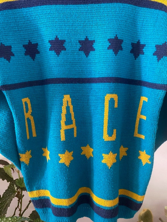 Vintage 1980's One Step Up Blue & Yellow Color Block … - Gem