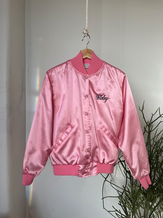Vintage 1980s Birdie Pink Satin Jacket, Made in USA - Gem