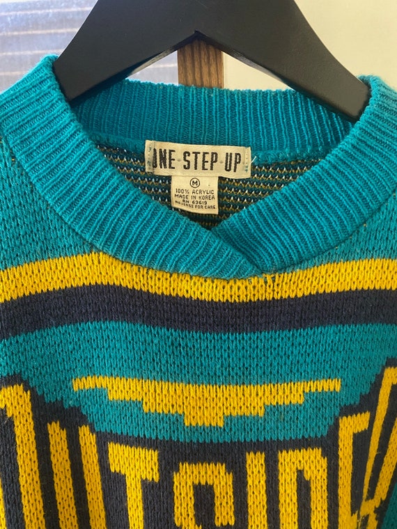 Vintage 1980's One Step Up Blue & Yellow Color Block … - Gem