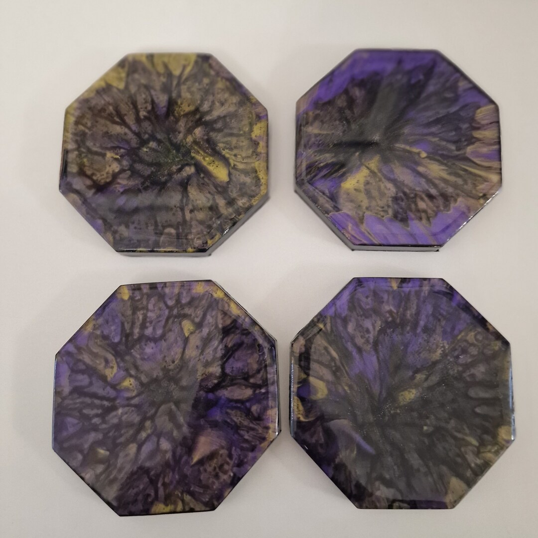 Abstract Resin Coasters Set of 4 - Etsy
