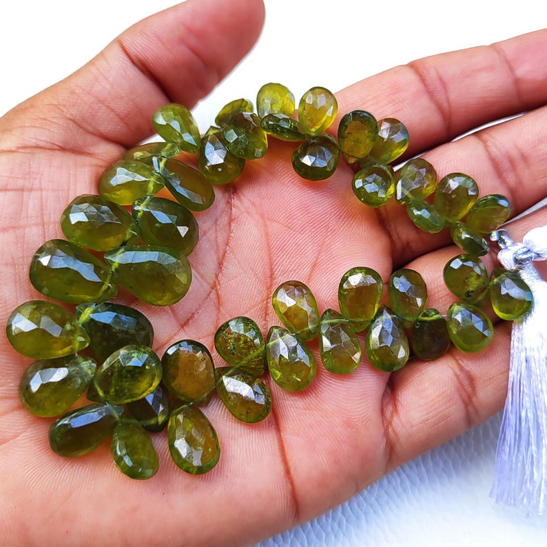 Buy Vesuvianite Gemstone Beads 11x8 to 15x10 Mm Faceted Pear Cut ...