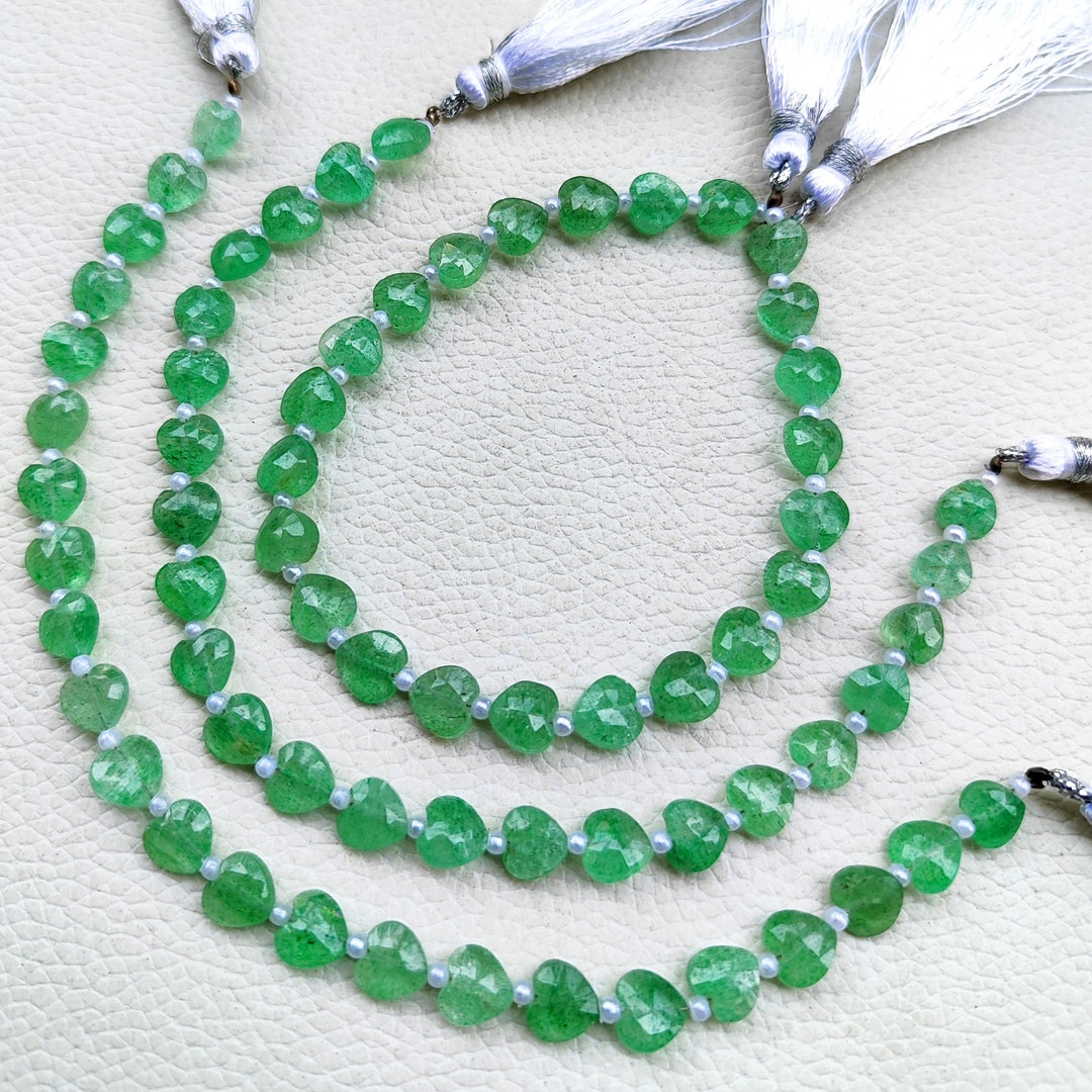 Natural Green Strawberry Quartz Gems From Brazil 8 Mm Size Faceted ...