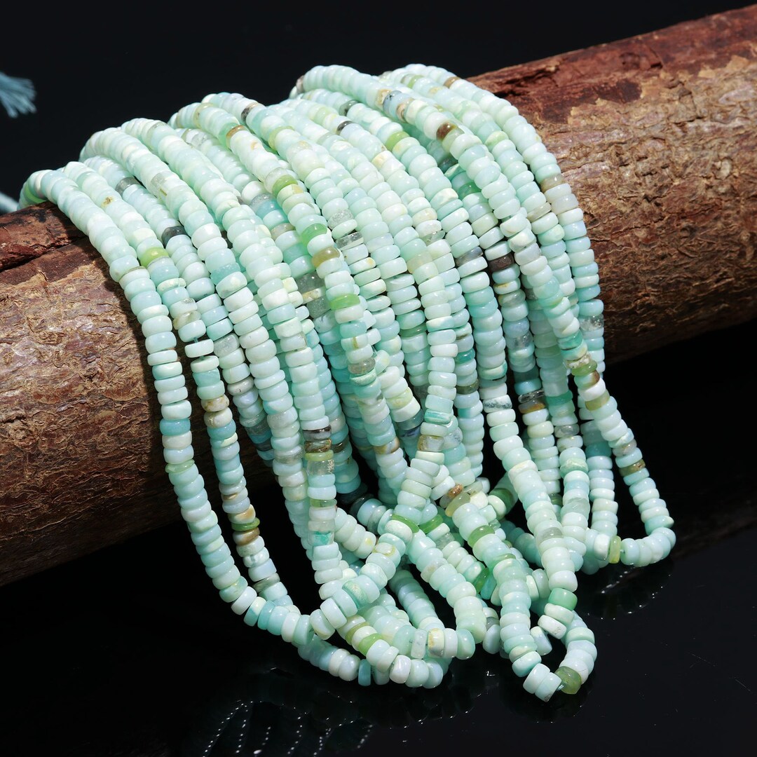 Buy Smooth Peru Blue Opal Wheel Shape Beads - 5.5 Mm - Natural ...