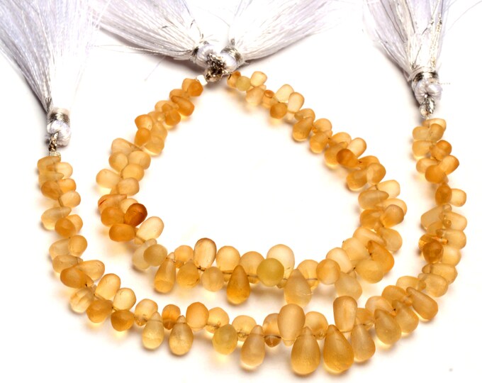 Natural Citrine Brazil Gemstone 6x4 to 9x6 Mm Size Unpolished Drop ...