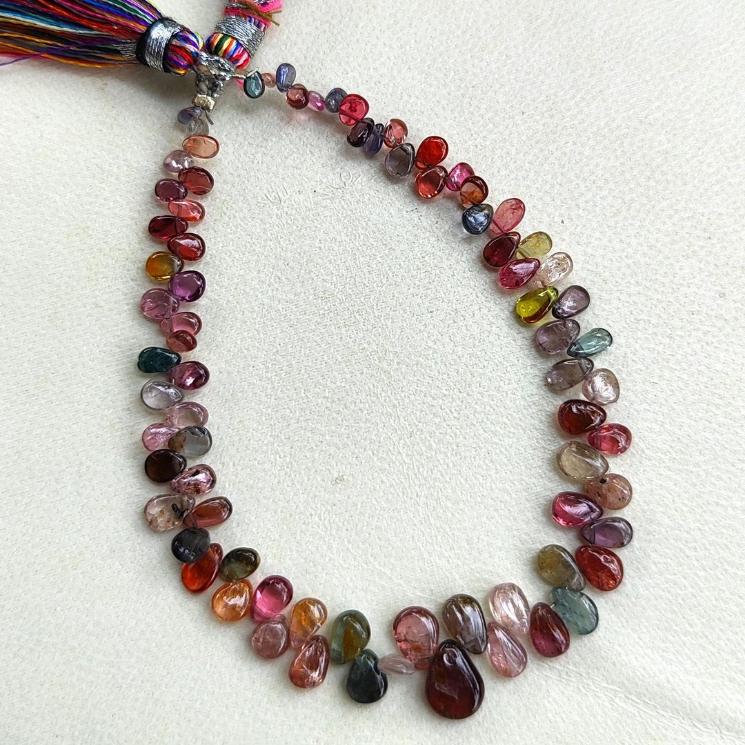 Natural Rainbow Spinel Gems 4x3 to 8x6 Mm Size Smooth Pear Shape Beads ...