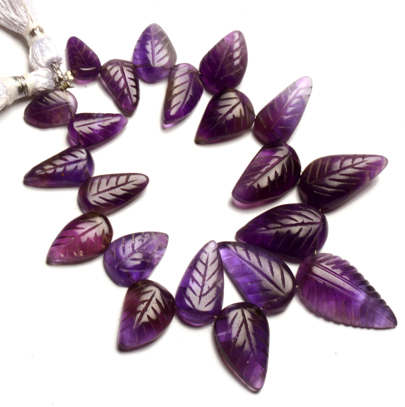 Amethyst Gems 12 to 25 Mm Size Hand Carved Leaf Beads 7.5" Strand - Etsy