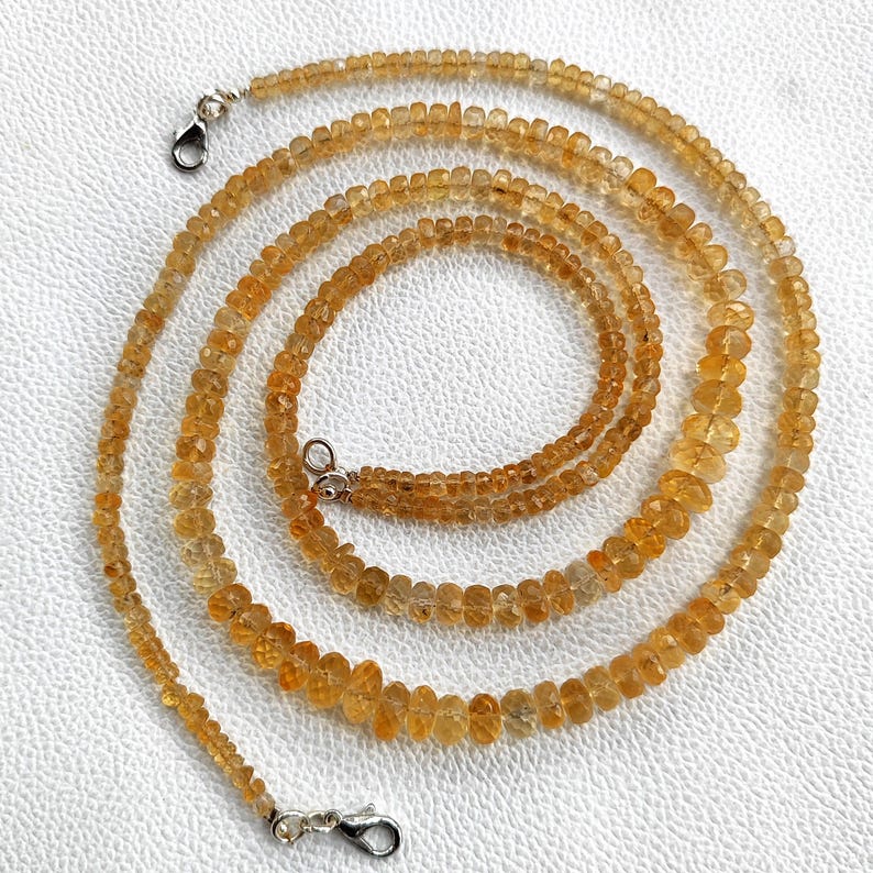 Buy Natural Brazilian Citrine Faceted Rondelle Beads 3.5-8mm Graduated ...