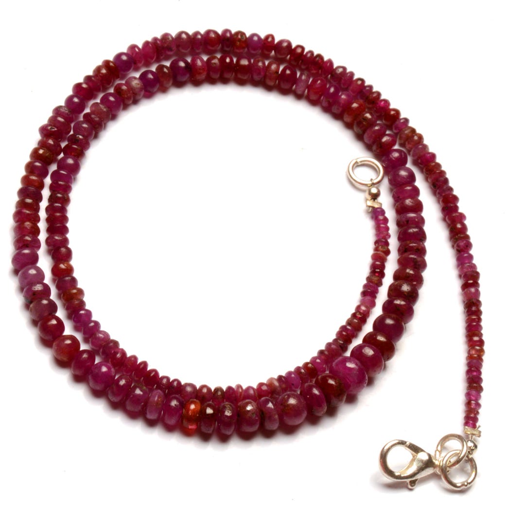 Natural Myanmar Burmese Ruby 3 to 6 Mm Size Smooth Rondelle Beads - 17 ...