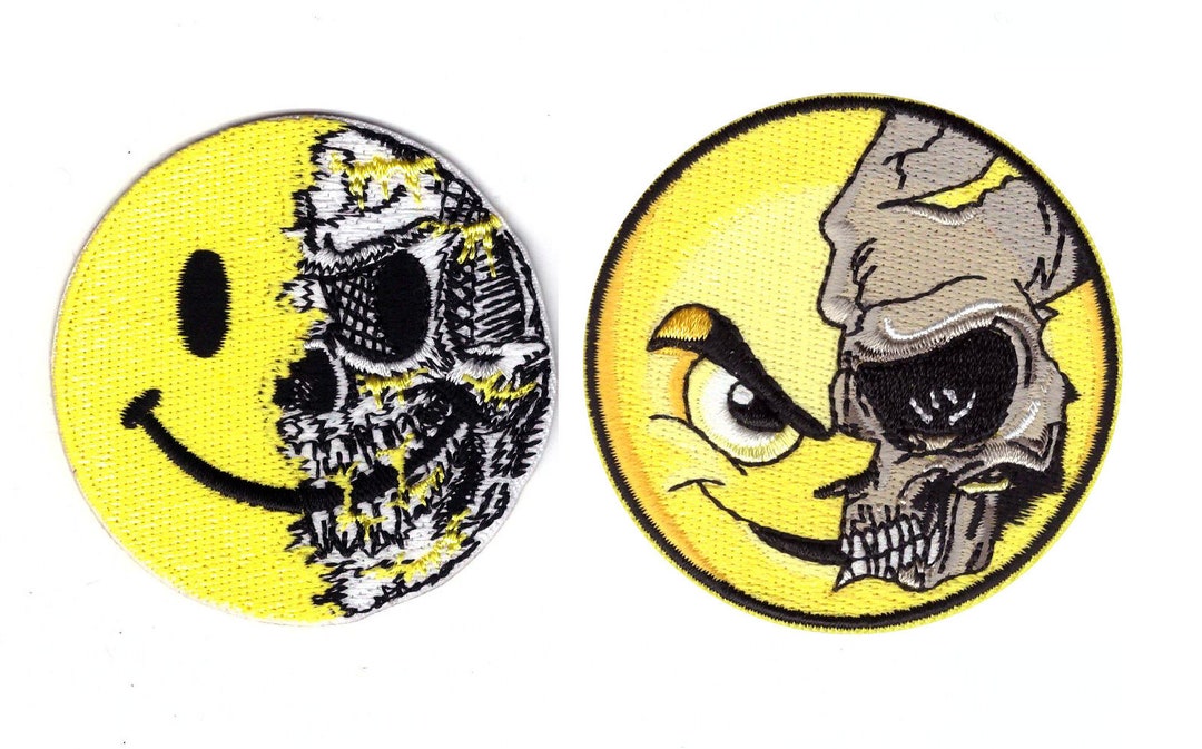 Yellow Smile Skull Evil Death Patch - Etsy