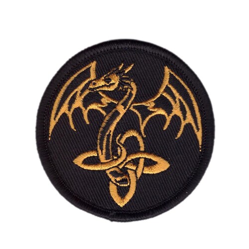 Embroidered Winged Dragon Iron on Patch Dragon Applique. - Etsy