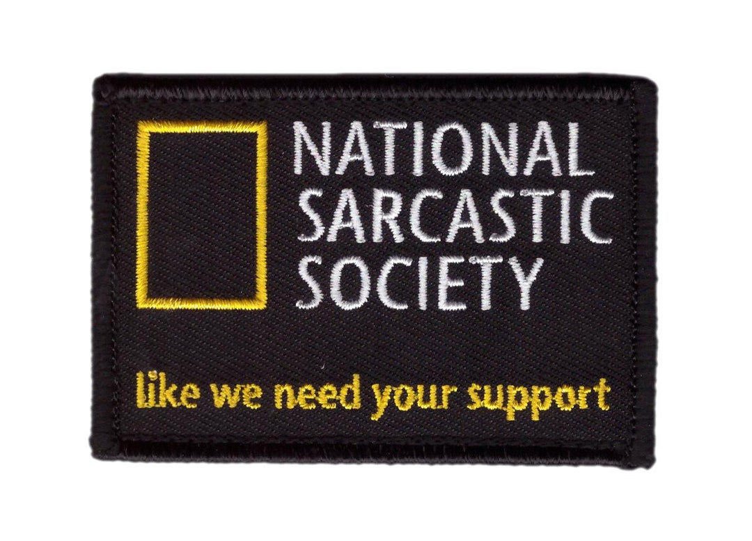 National Sarcastic Society Humor Patch - Etsy