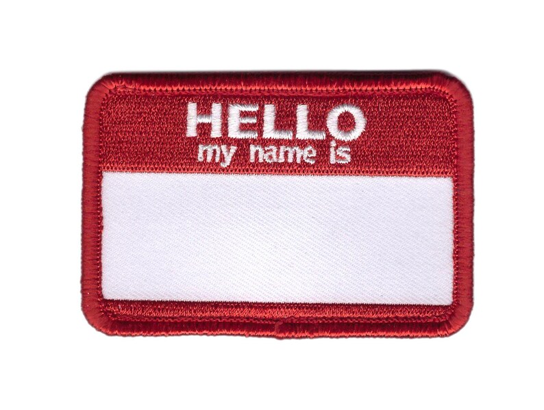 Hello My Name is Name Tag Party Patch - Etsy