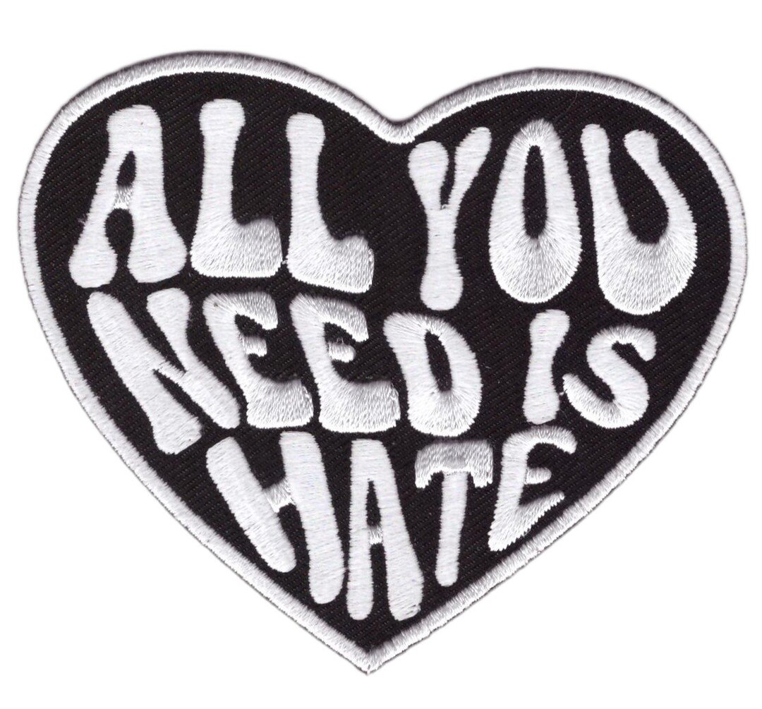 All You Need is Hate Heart Punk Emo Tattoo Humor Patch - Etsy