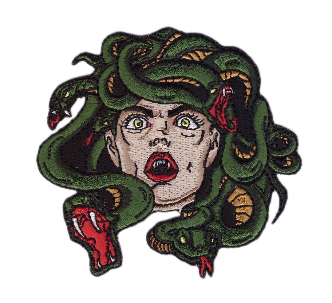 Medusa Gaze Greek Mythology Snakes Patch - Etsy