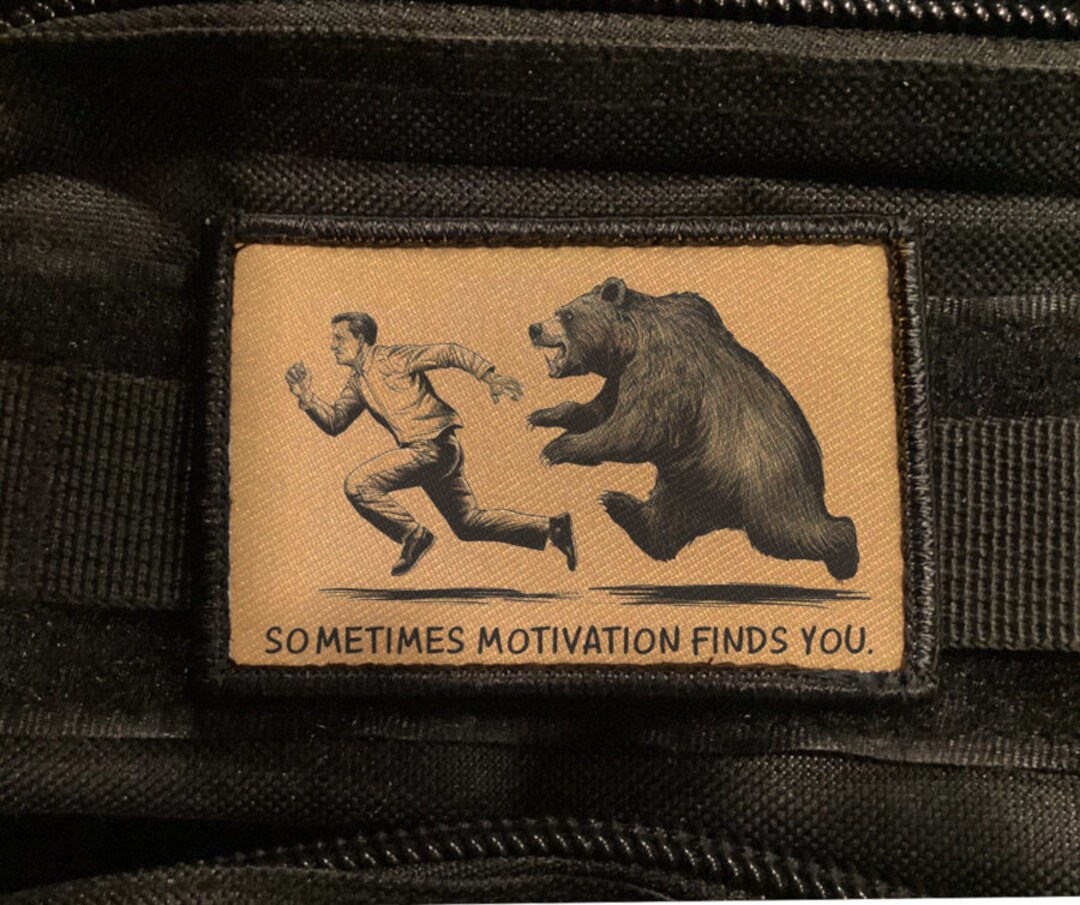 Sometimes Motivation Finds You Funny Patch - Etsy