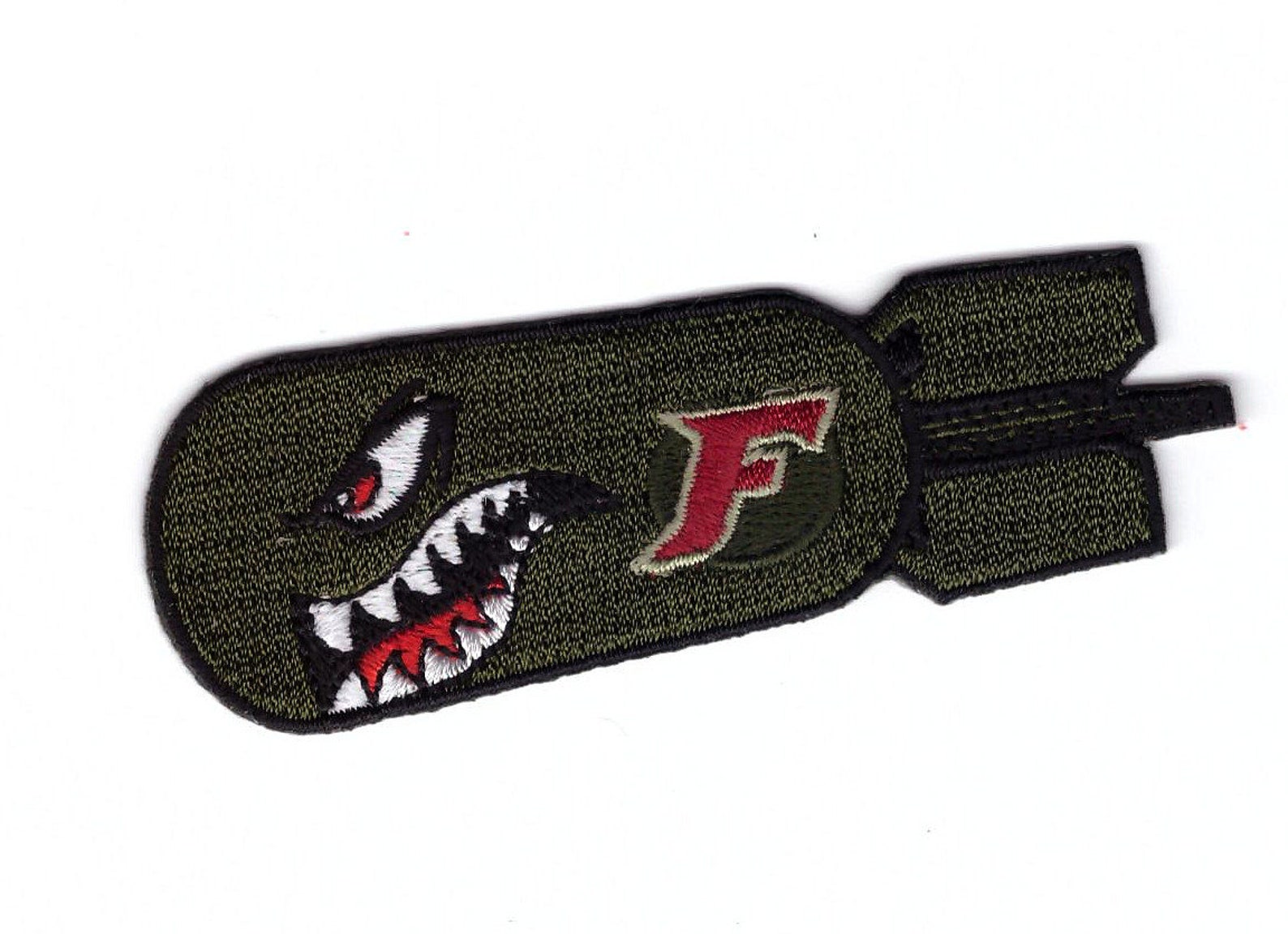 Drop Fck F Bomb WW2 Style Shark Teeth Iron on / Tactical Morale Patch ...