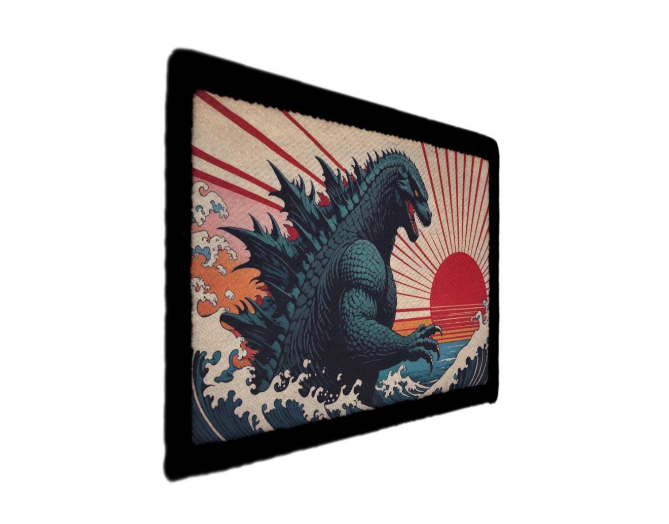 Kaiju Monster Kanagawa Wave Rising Sun Patch - Etsy