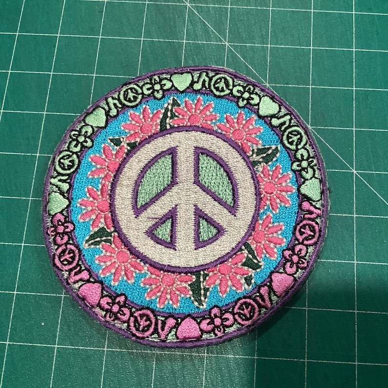 Peace Sign Flowers Hippie Vintage 70's Retro Patch - Etsy