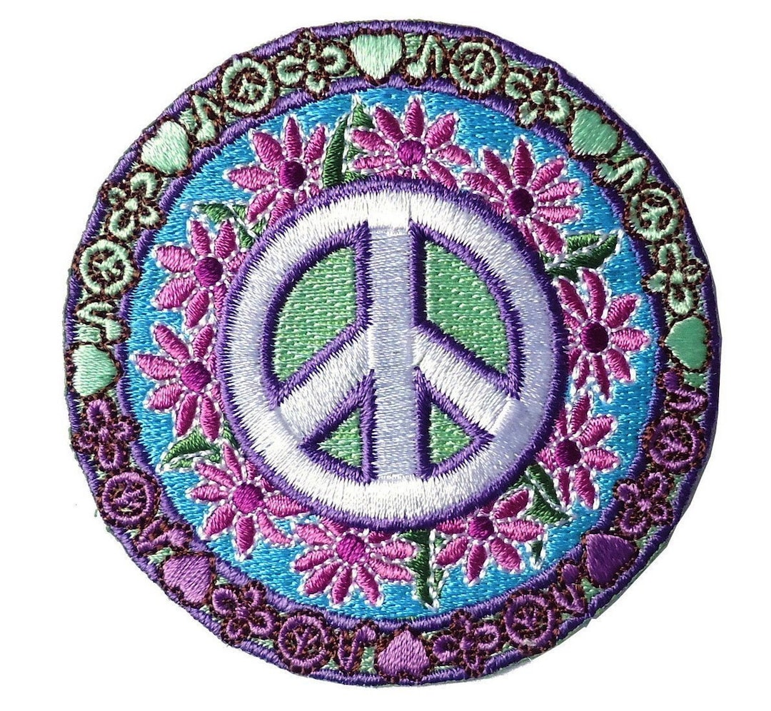 Peace Sign Flowers Hippie Vintage 70's Retro Patch - Etsy