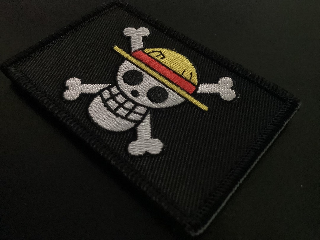 Straw Pirate Skull Hat Flag Patch - Etsy