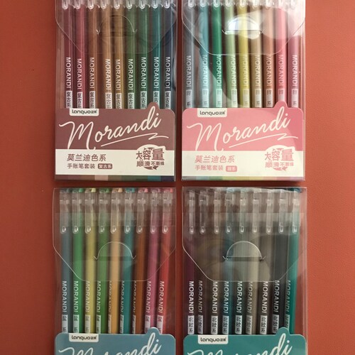 12 Pcs Set Gel Pens 0.5mm Multi-colored Muji Style Pen School - Etsy