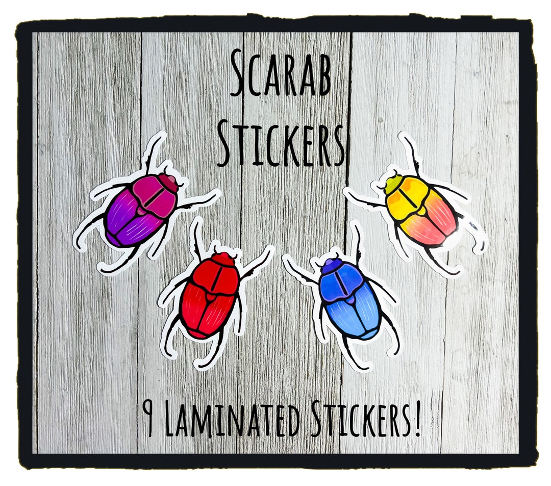 9 Colorful Vinyl Scarab Laptop Stickers - Etsy