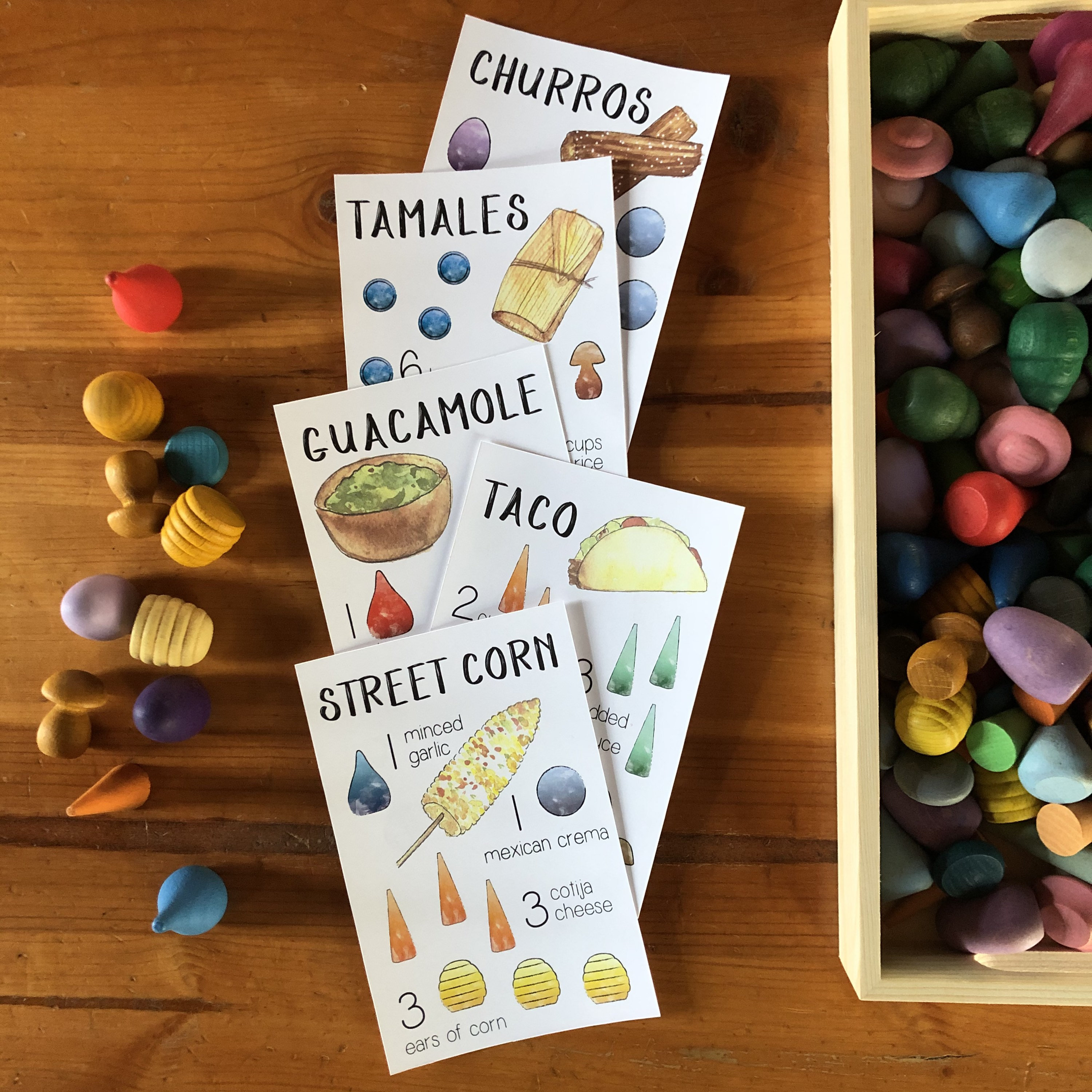 Mandala Recipe Cards / Mexican Cuisine / Waldorf Recipes / | Etsy